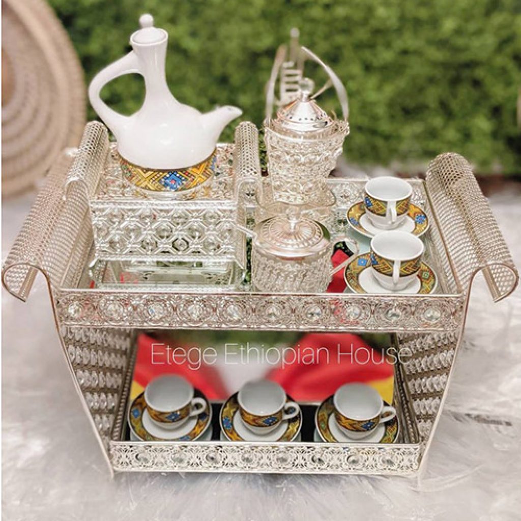 Large Ethiopian Eritrean Rekebot Cultural Coffee Table Set SILVER - The ...