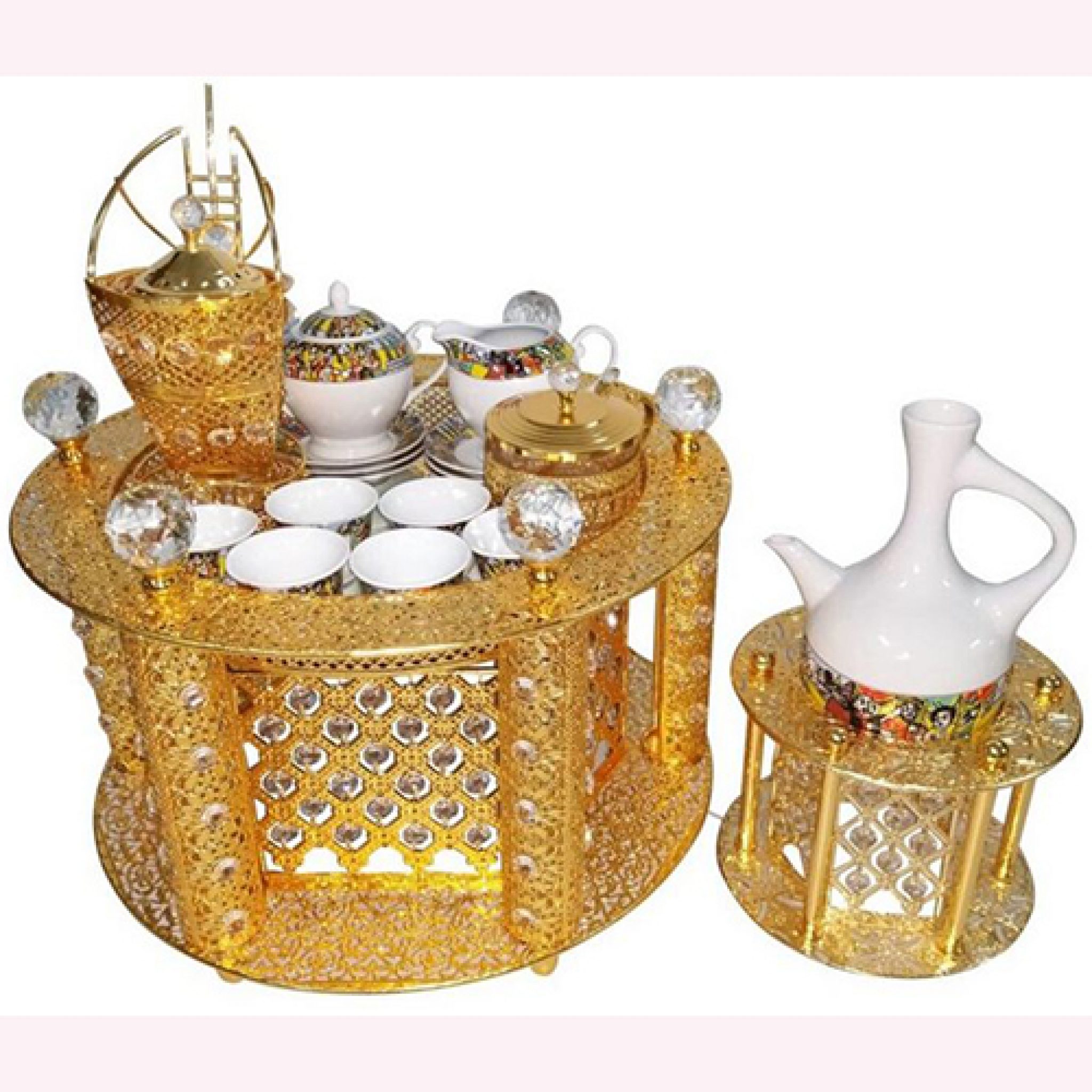 Circular Ethiopian Eritrean Rekebot Cultural Coffee Serving Table Set ...